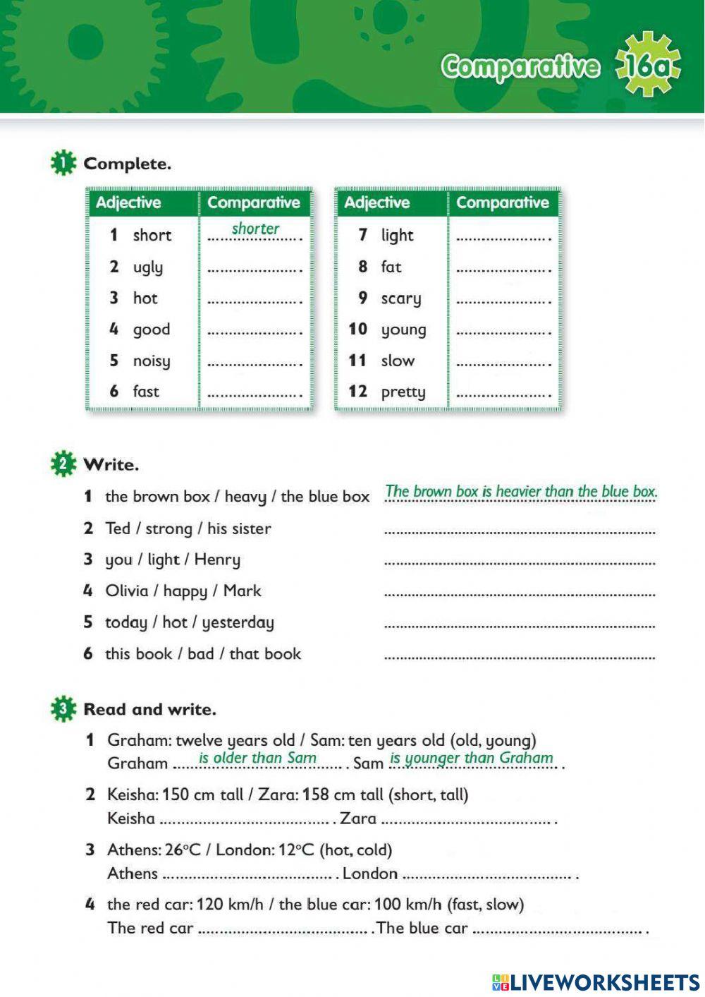 Comparative adjectives (A1) 6404443 | Elena Akimova