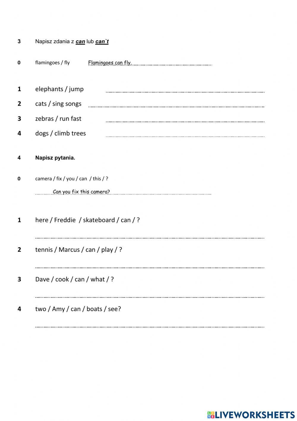 Activities interactive exercise for 4 | Live Worksheets