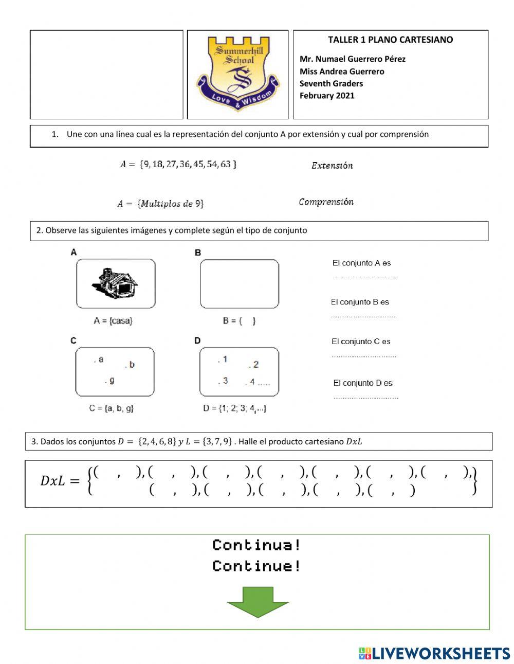 Cartesian Plane | Free Interactive Worksheets | 696191