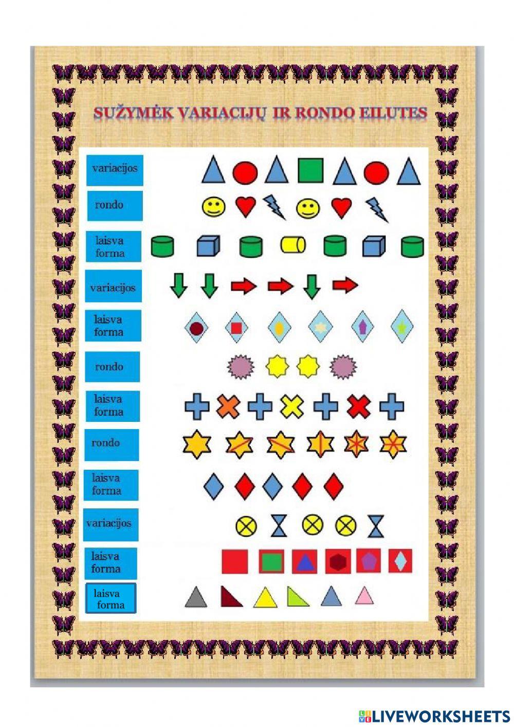 Rondo ir variac… | Free Interactive Worksheets | 696568