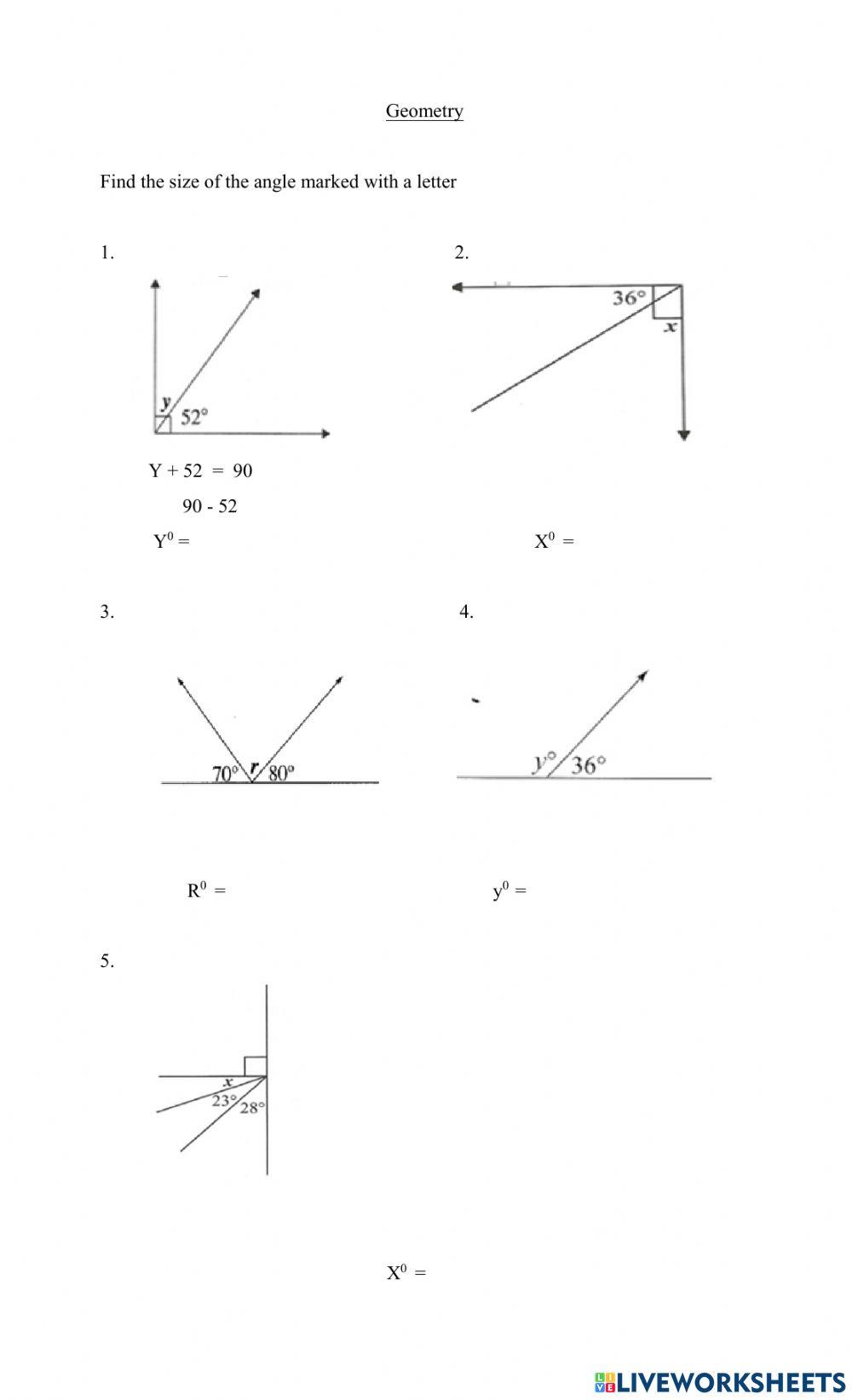 Complementary a… | Free Interactive Worksheets | 696618