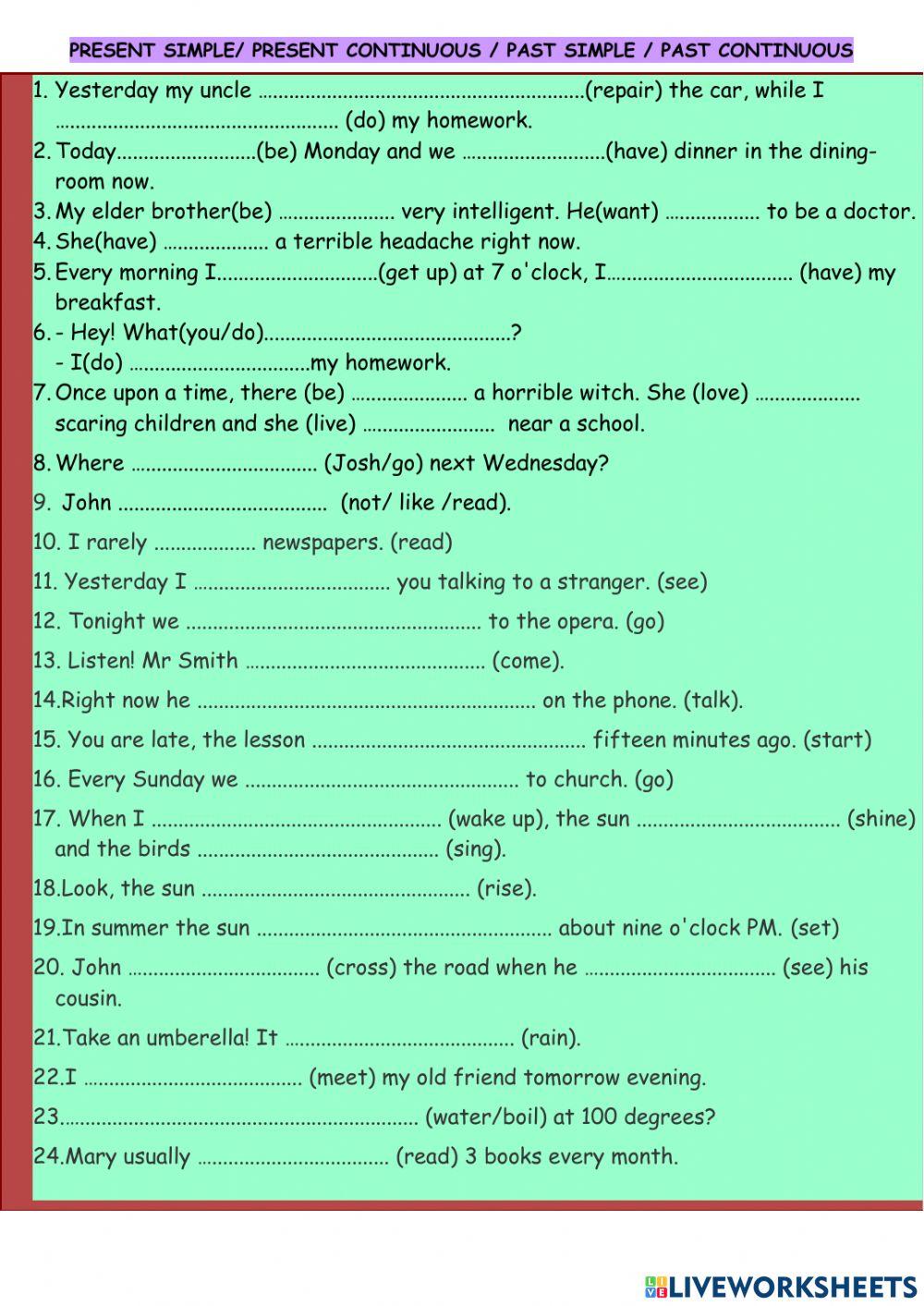 Tenses Exercises