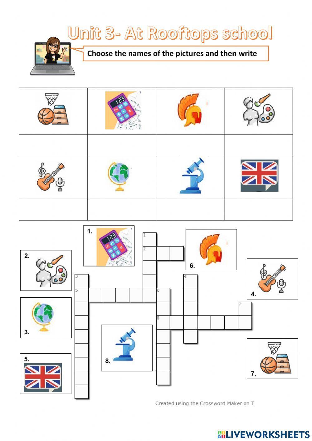 Unit 3 Subjects… | Free Interactive Worksheets | 696925