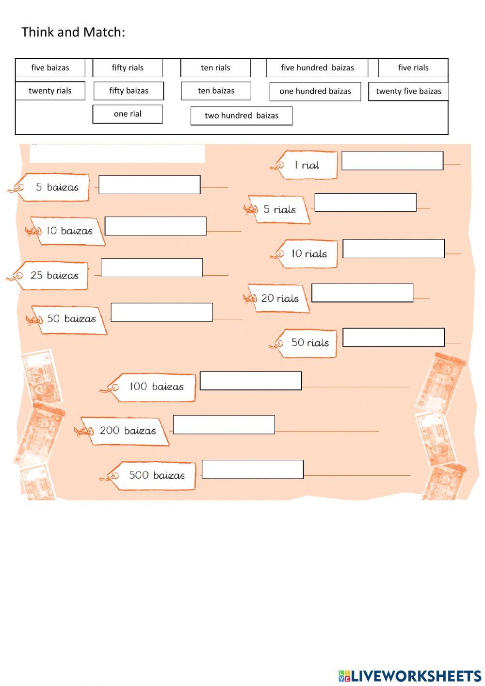 4698805 | money | sweet_sawsan | LiveWorksheets