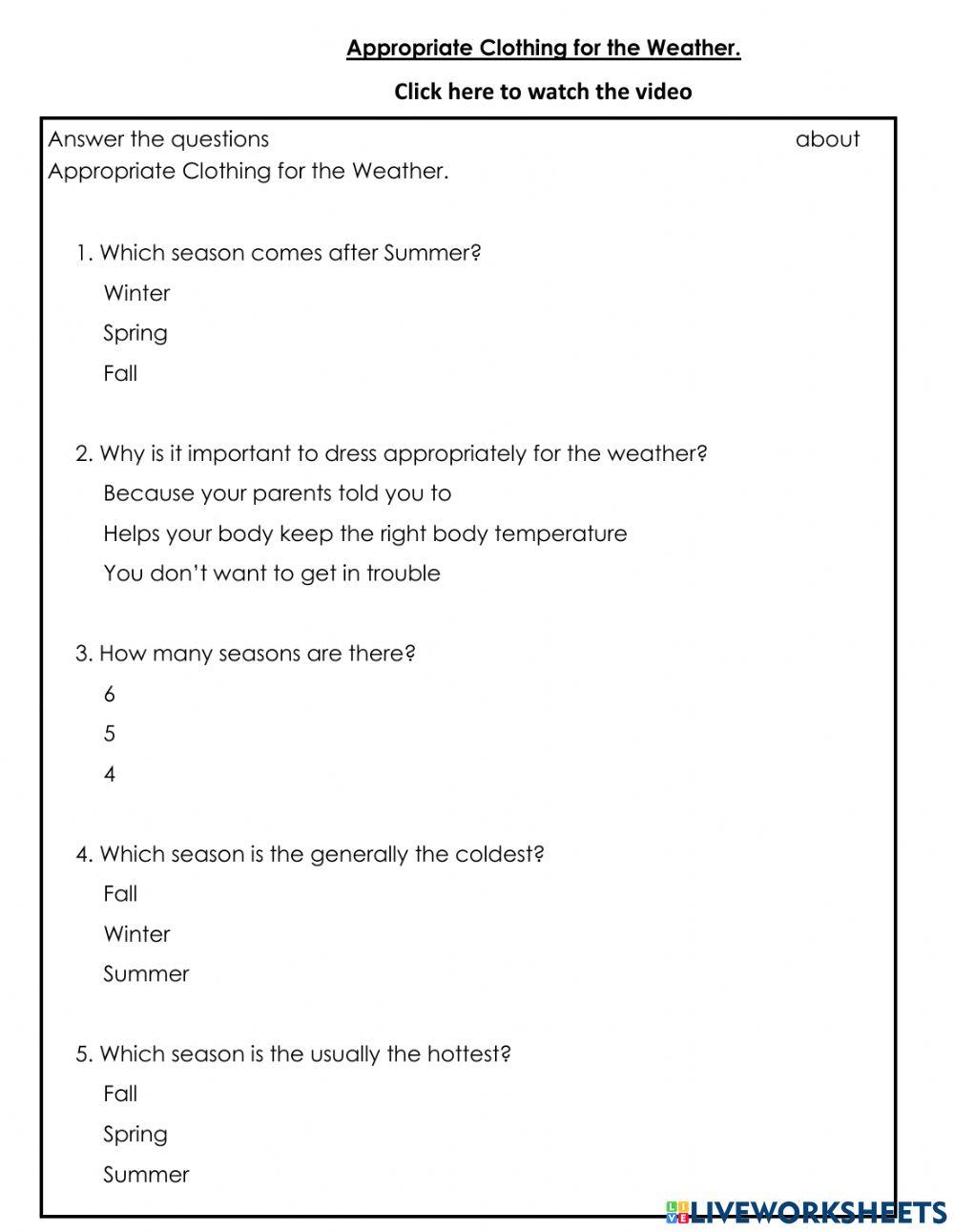 4730928 | Dressing Appropriately for the weather