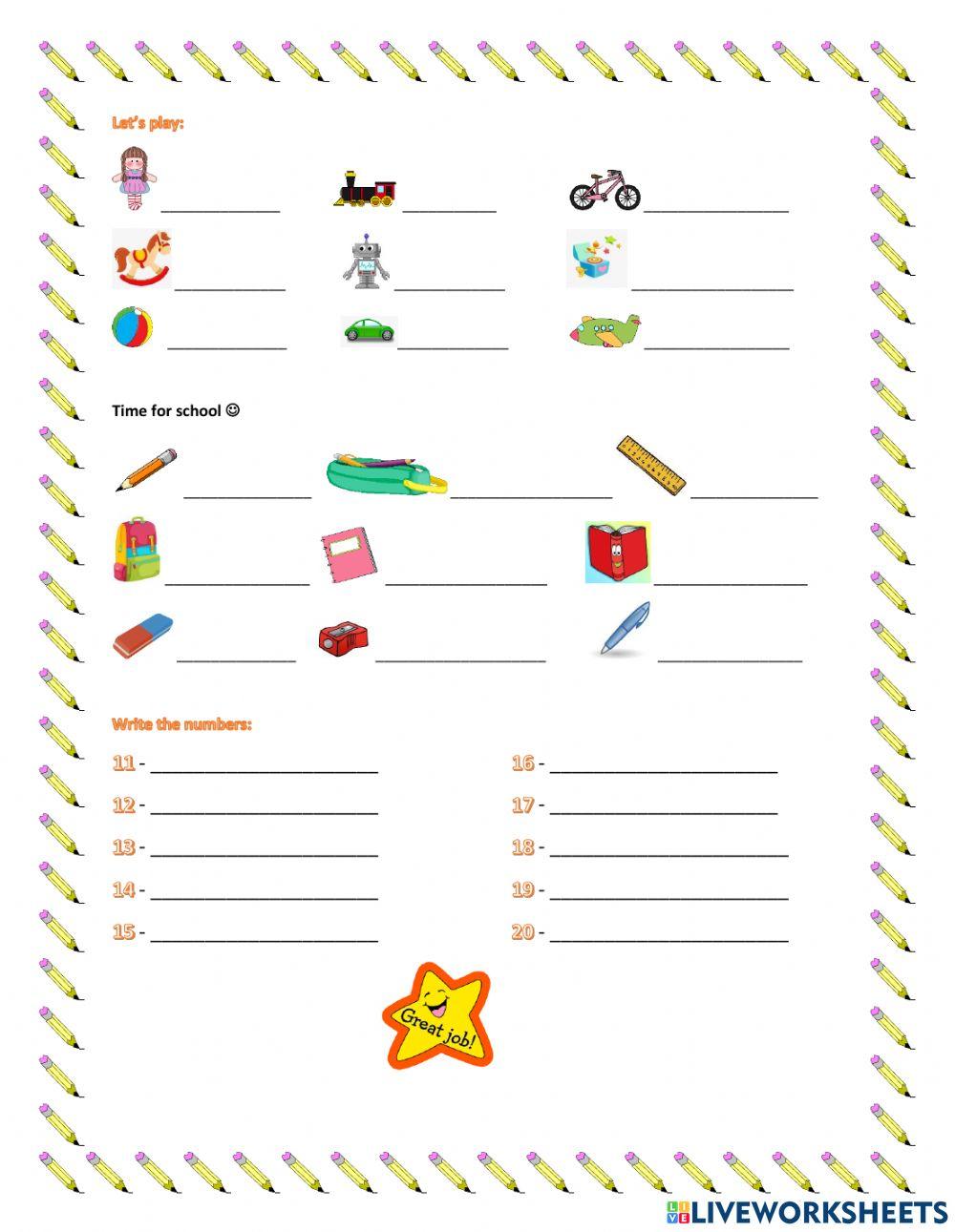 VOCABULARY TEST worksheet for elementary | Live Worksheets