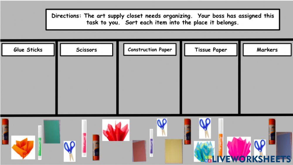 Office Ready Sorting Worksheet 4 worksheet | Live Worksheets