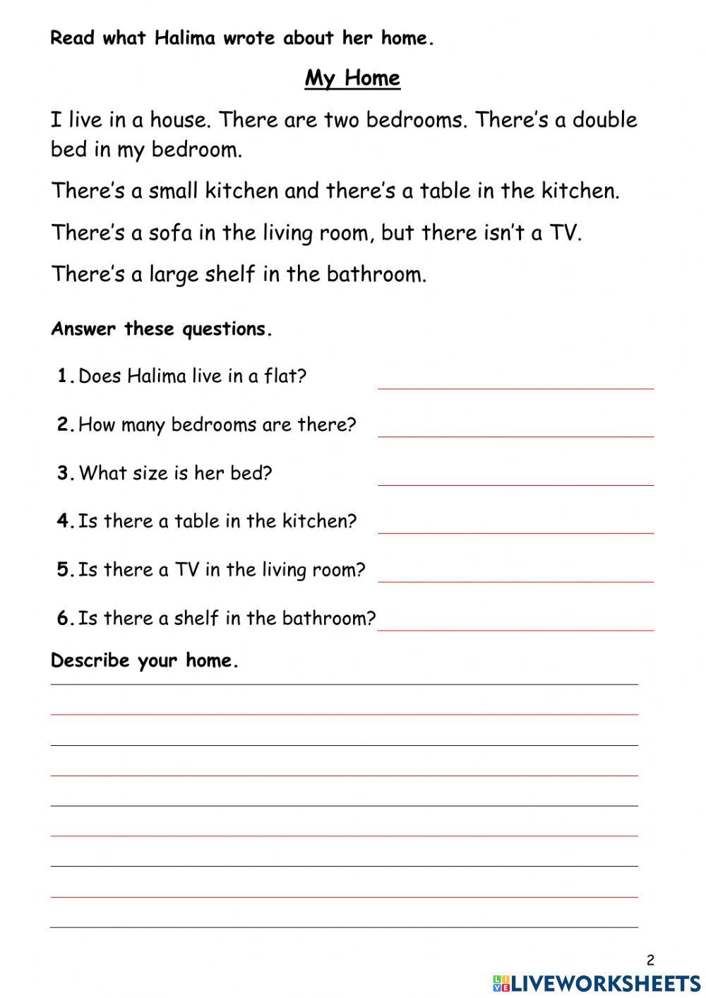 My home online exercise for beginners | Live Worksheets