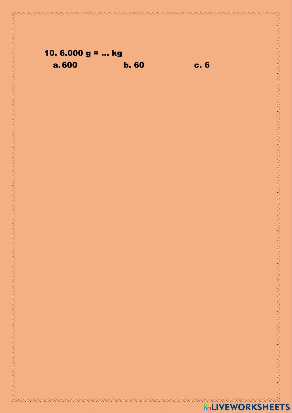 Satuan berat | Live Worksheets