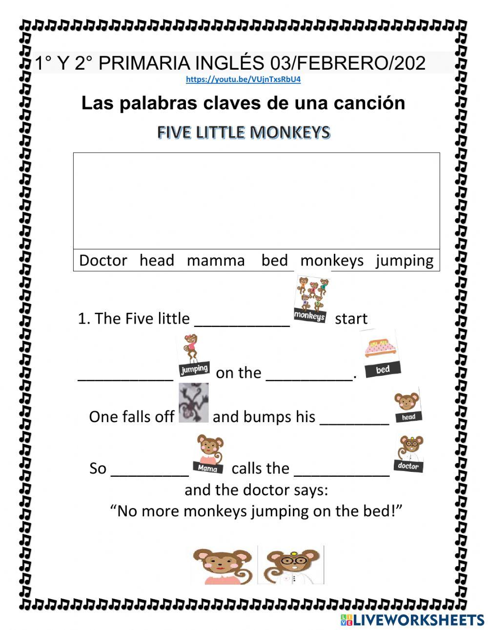 Five little mon… | Free Interactive Worksheets | 697610