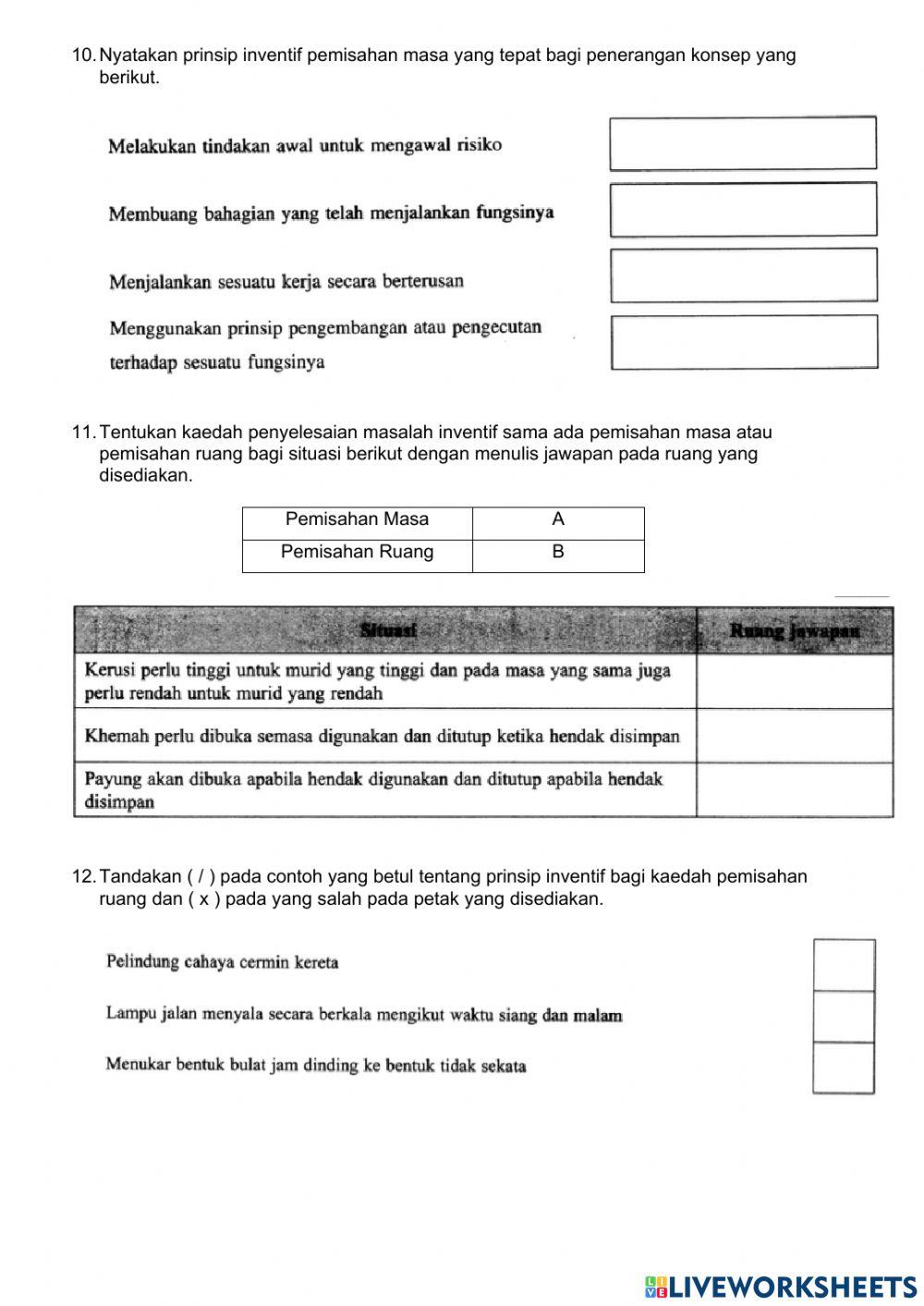 Latihan RBT interactive worksheet | Live Worksheets