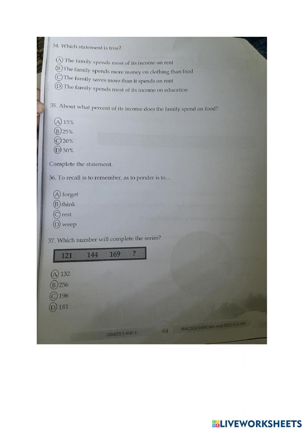 Ability 2 | Free Interactive Worksheets | 698301