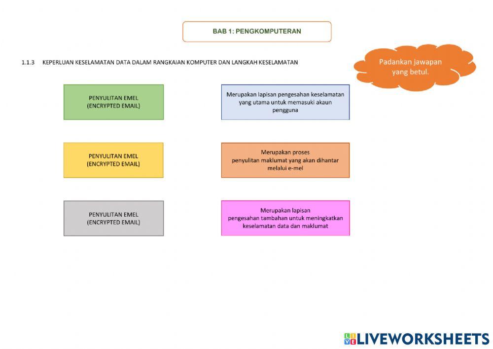 1.1 KOMPUTER DAN IMPAK online exercise for | Live Worksheets