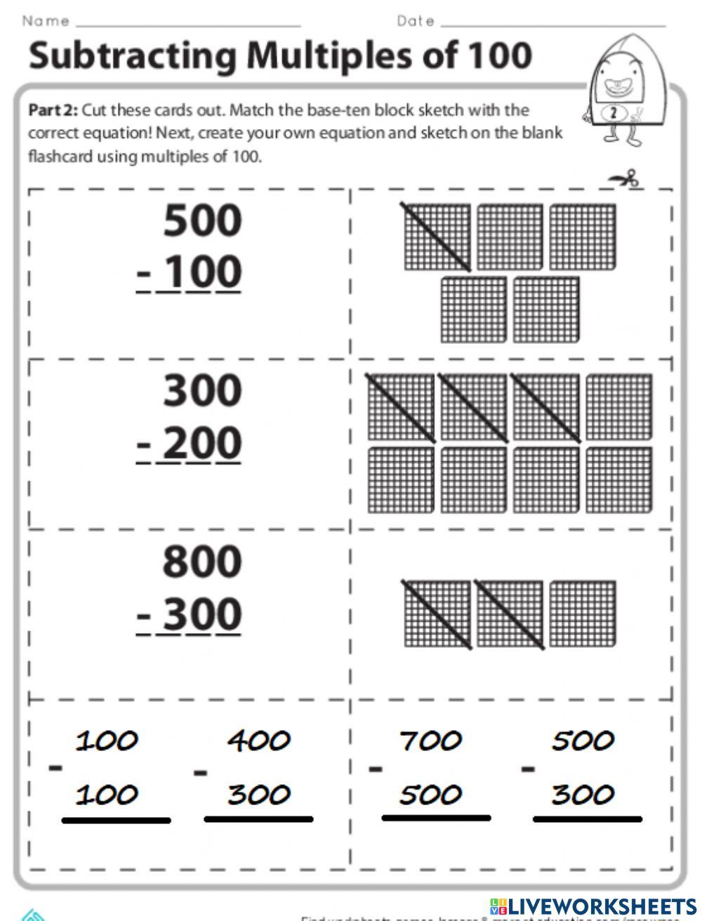 Subtract Multiples Hundreds Worksheet Live Worksheets subtract-multiples-hundreds-worksheet-live-worksheets