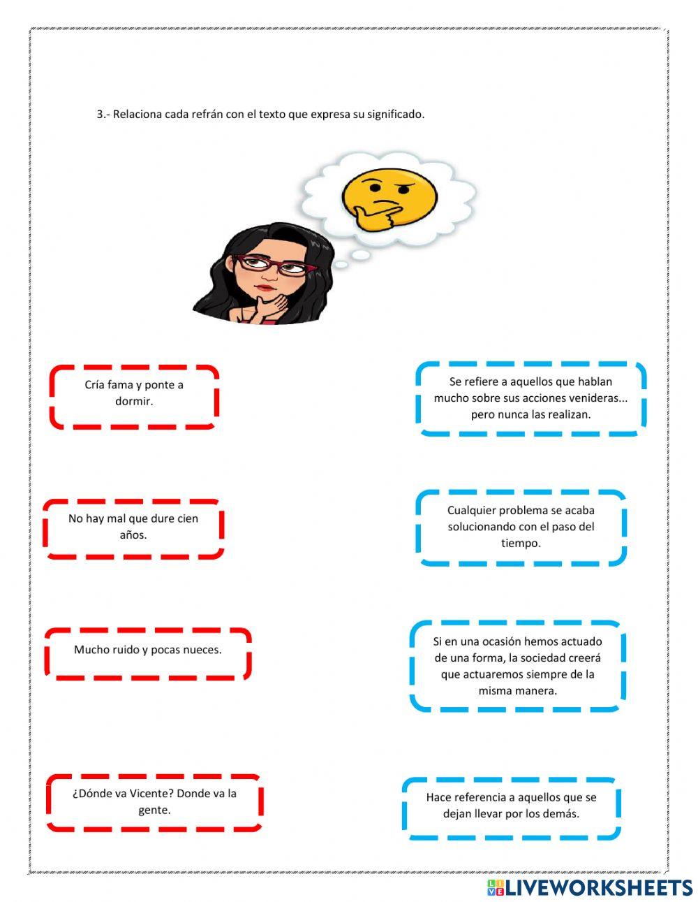 Los refranes interactive exercise | Live Worksheets
