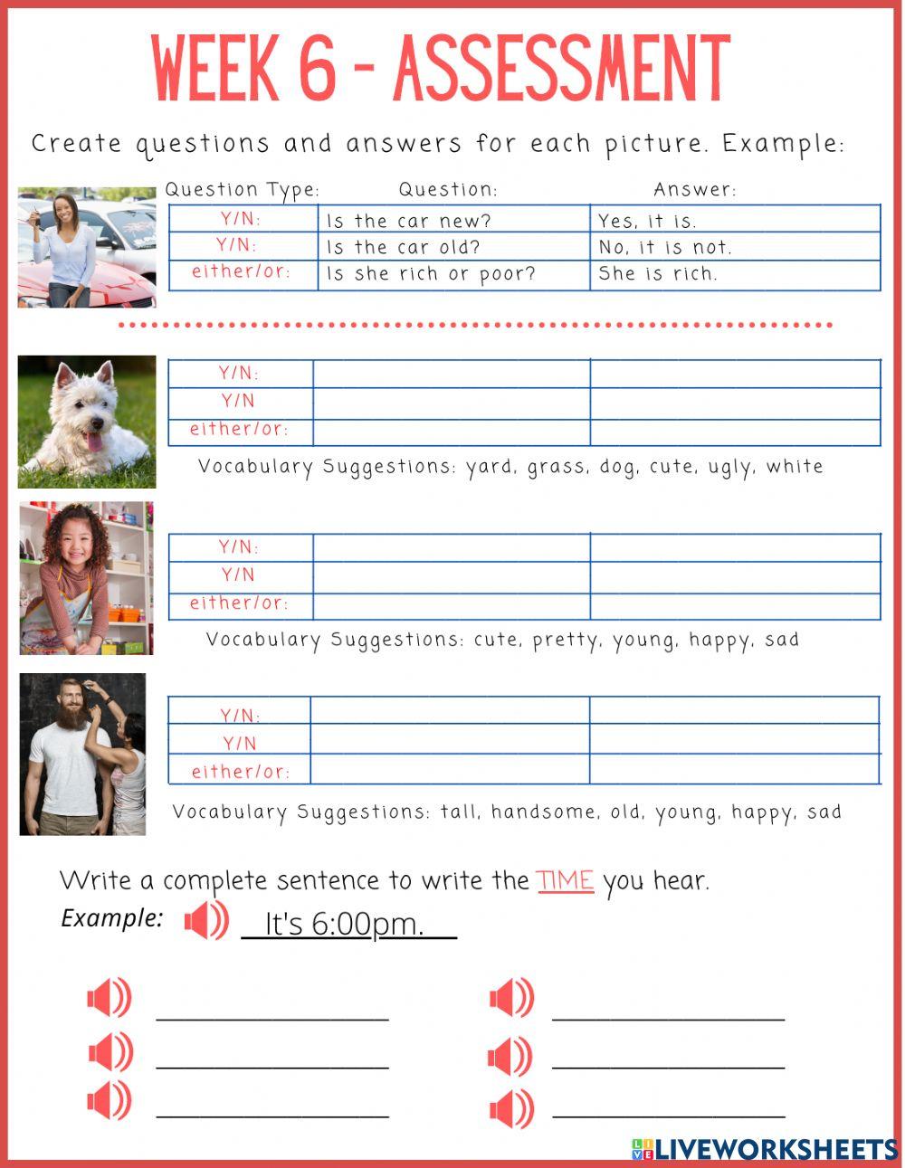 Week 6 Assessment interactive worksheet | Live Worksheets