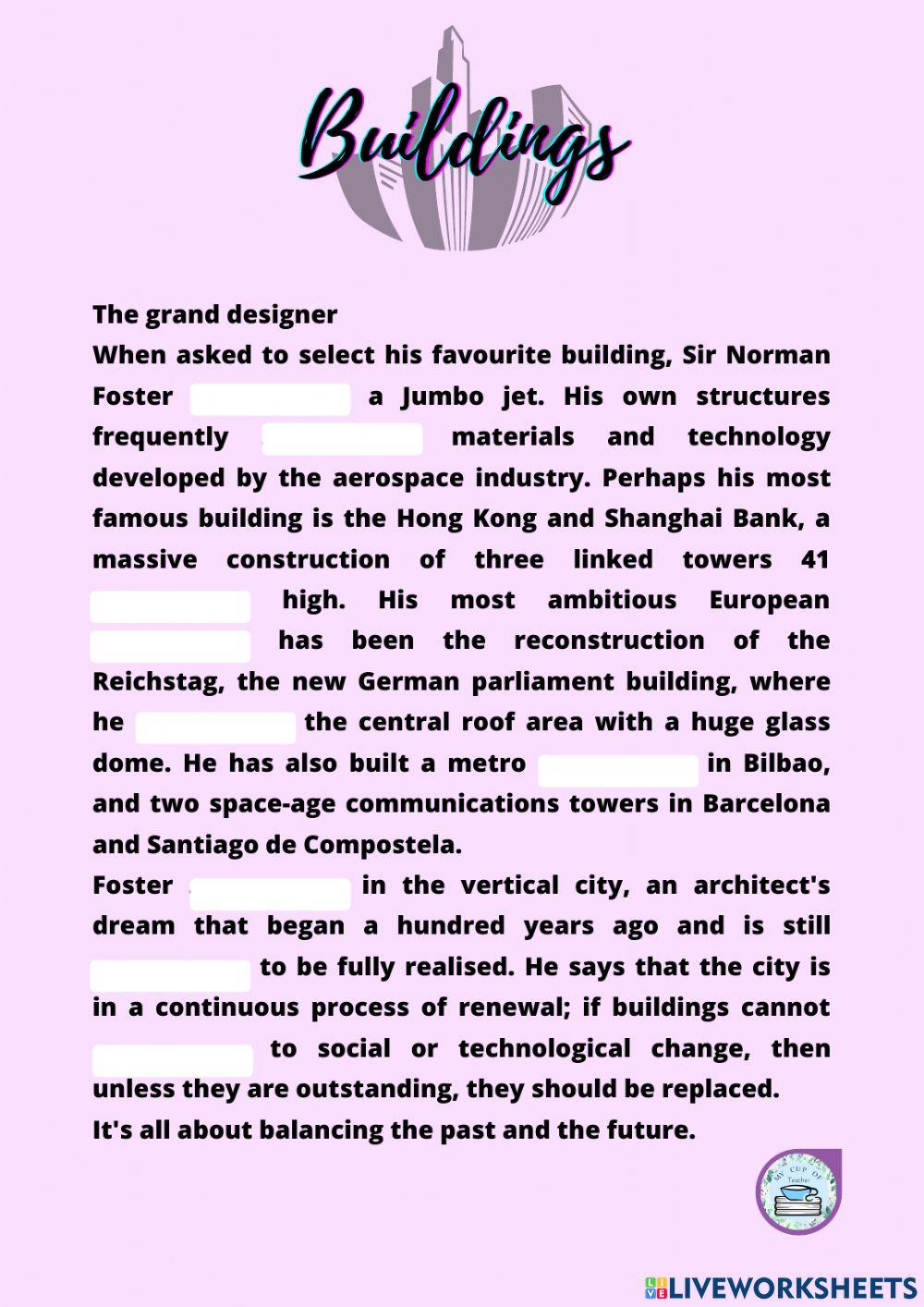 Buildings exercise for B2 | Live Worksheets