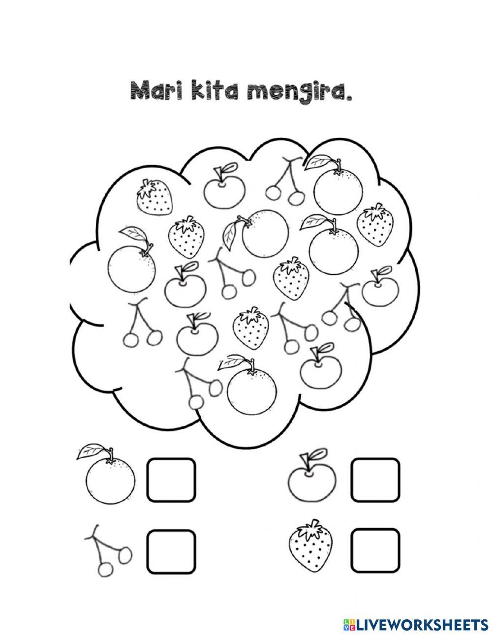 Tulis nombor online worksheet | Live Worksheets