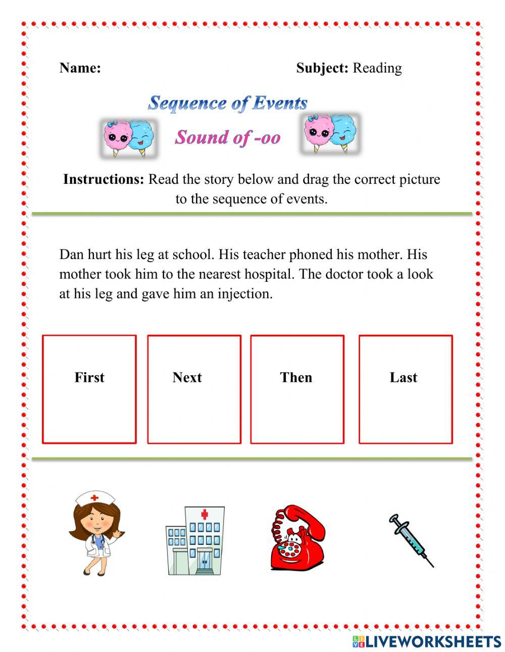 Reading: Sequence of Events- Sound of -oo. online exercise for | Live ...