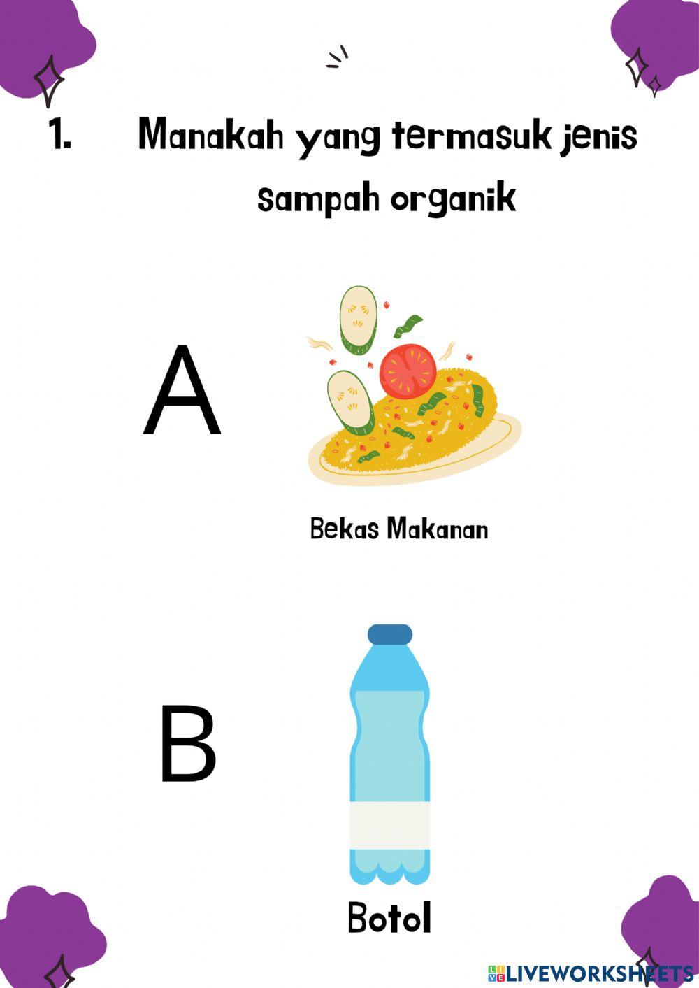 Mengenal Jenis Tong Sampah worksheet | Live Worksheets