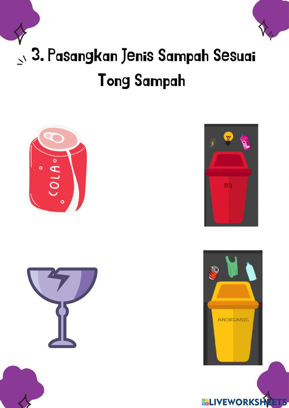 Mengenal Jenis Tong Sampah worksheet | Live Worksheets
