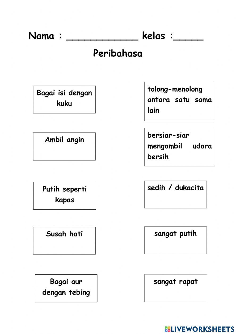 Peribahasa free exercise | Live Worksheets