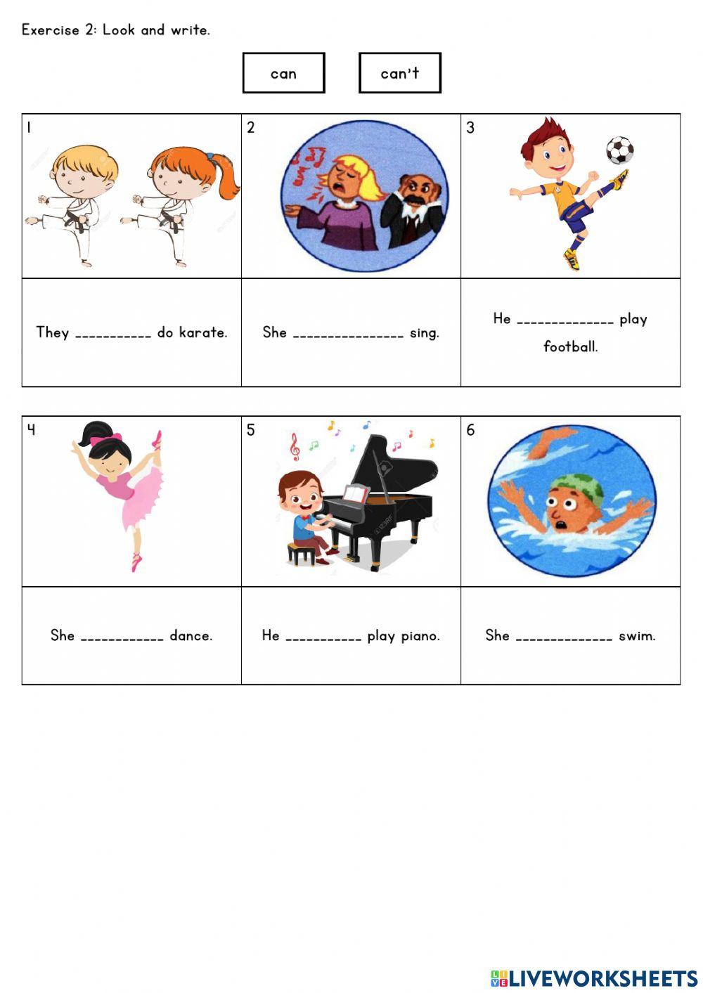 Modal Can exercise | Live Worksheets