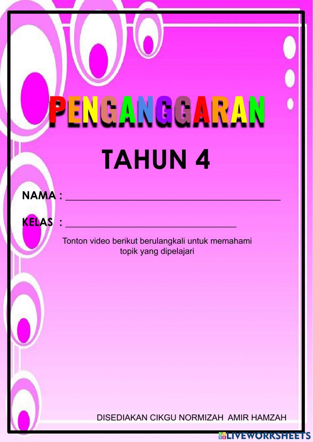 Matematik Tahun 4 interactive exercise for Tahun 4 | Live Worksheets