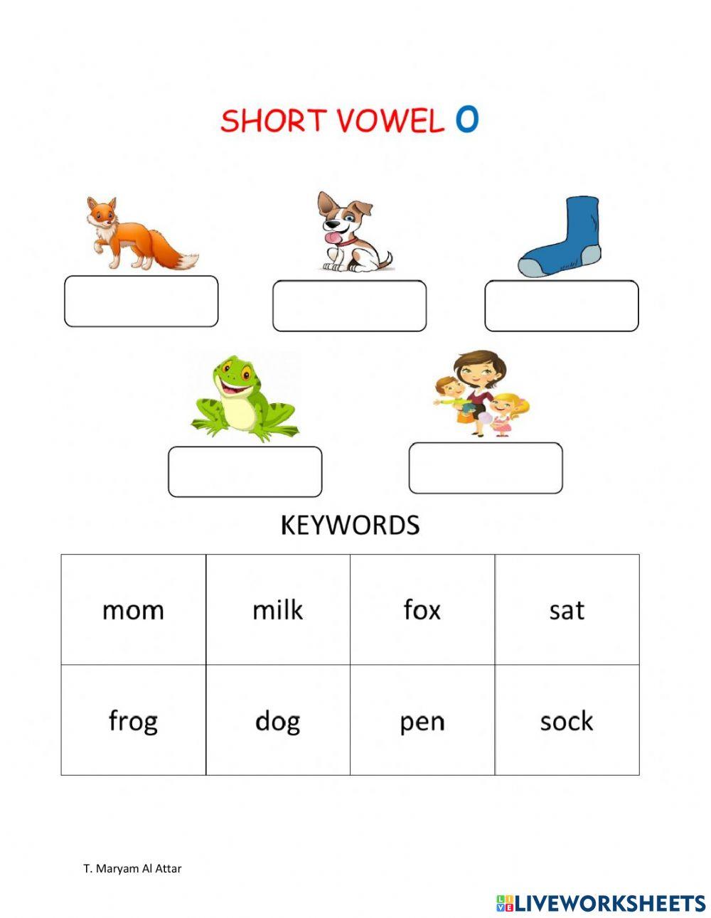 short vowel o online exercise for | Live Worksheets