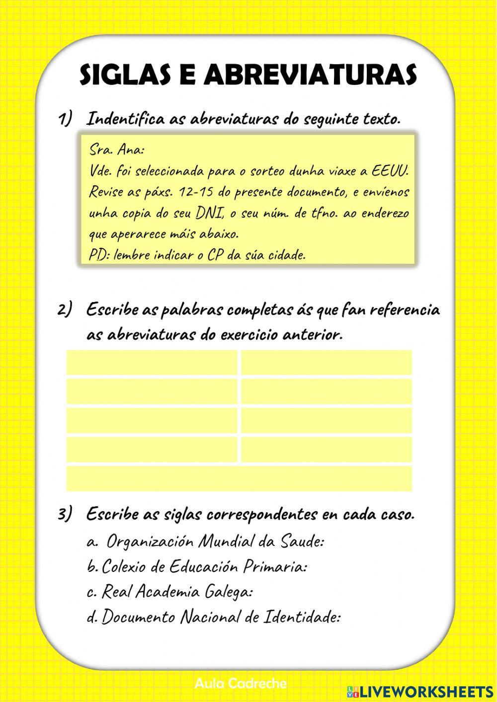 Siglas e abreviaturas 0719 | aulacadreche | Live