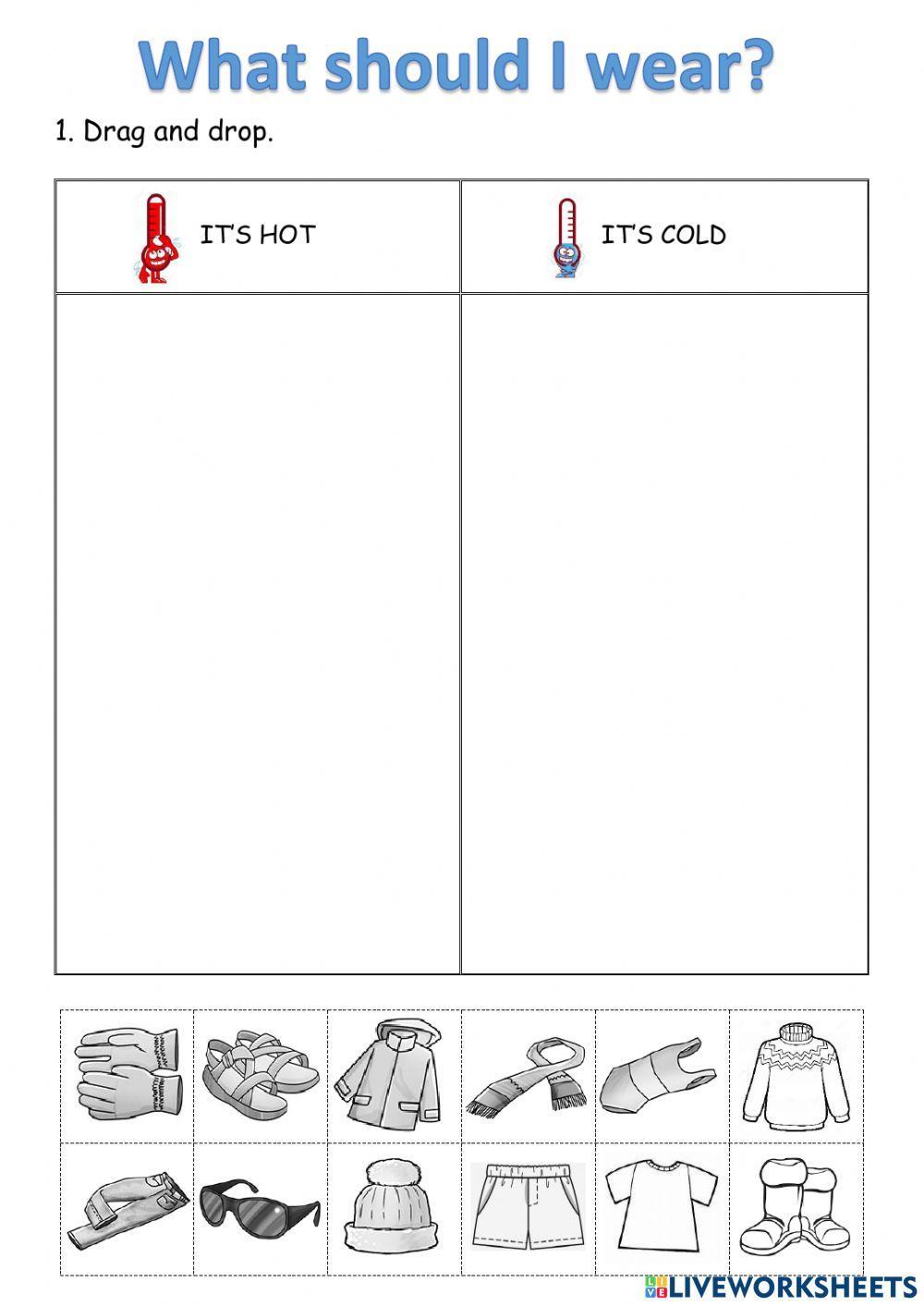 What should I wear? worksheet | Live Worksheets