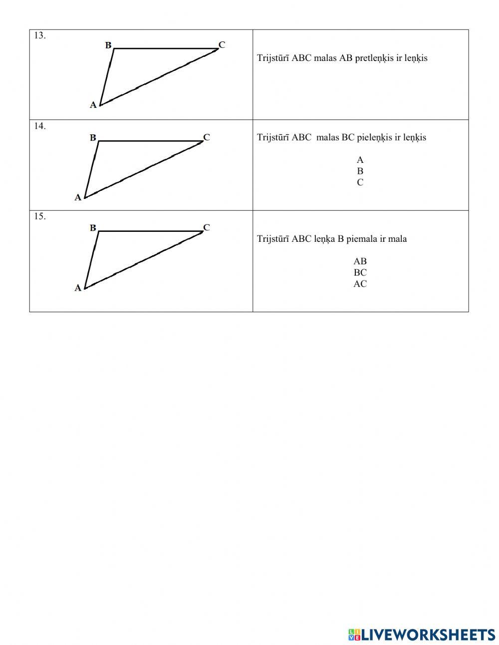 Trijstūris, tā … | Free Interactive Worksheets | 700920