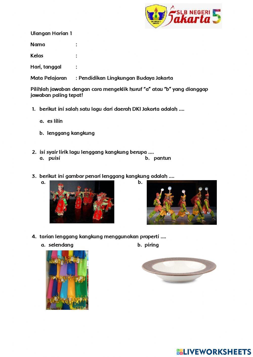 Ulangan Harian 1 SMT 2 PLBJ worksheet | Live Worksheets