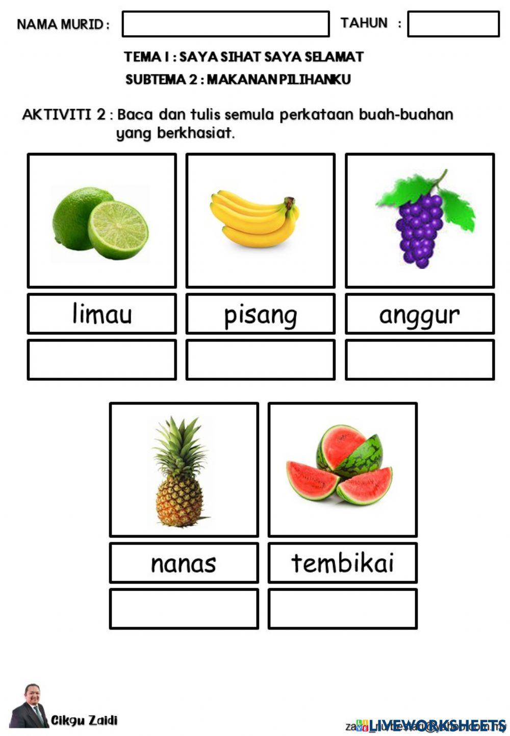 Program Transisi tahun 1 online exercise | Live Worksheets