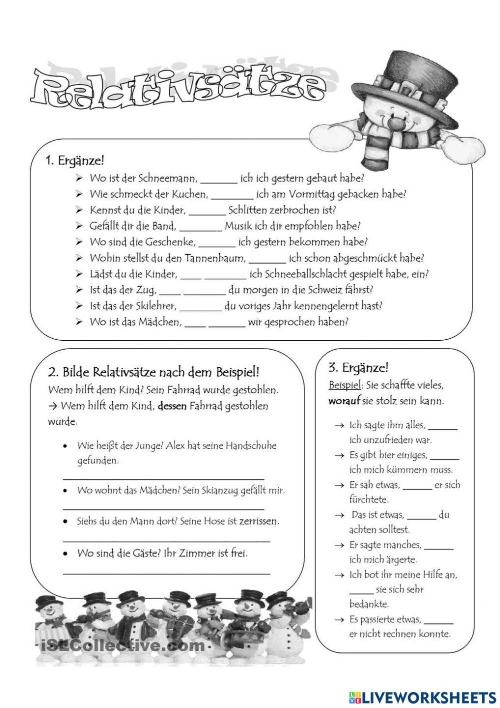 Relativsatz 4707068 | sylwiajambor | Live Worksheets