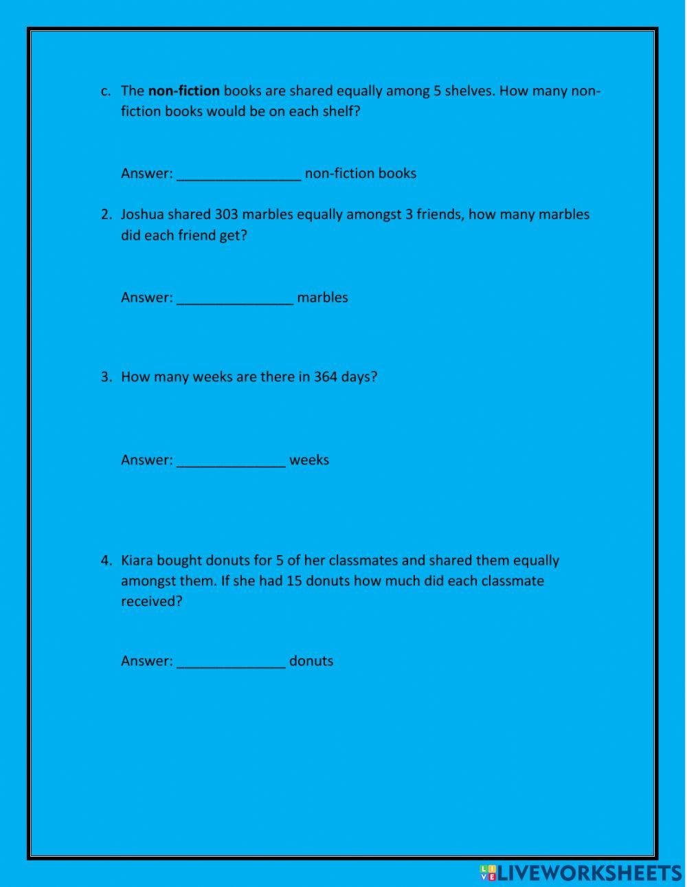 Division Word Problems Activity Live Worksheets division-word-problems-activity-live-worksheets