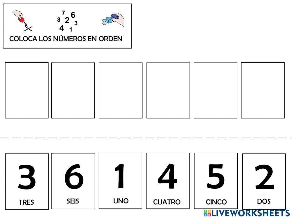 Ordenar numeros 2 worksheet | Live Worksheets
