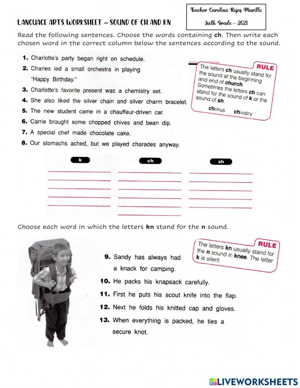 Sounds of ch an… | Free Interactive Worksheets | 702926