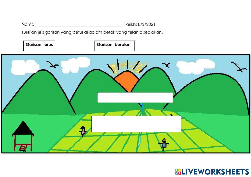 Unsur seni garisan worksheet | Live Worksheets