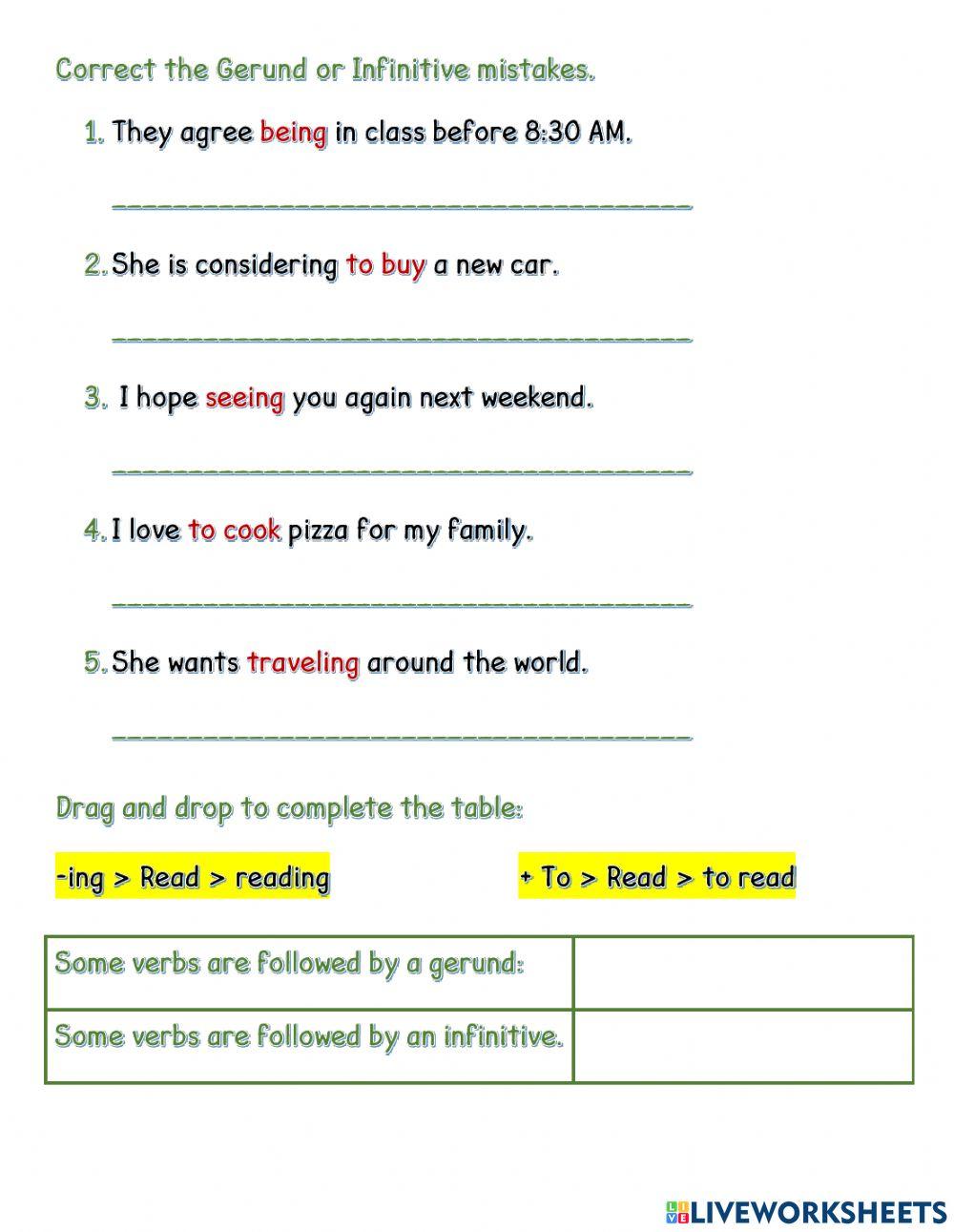 Gerund or Infinitive Quiz | Maria Angelica Miranda G