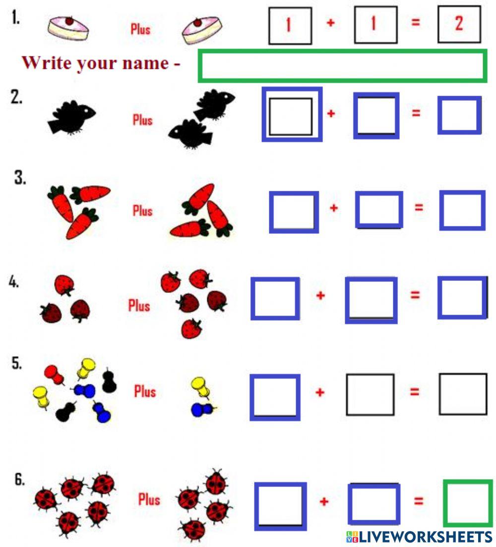 Addition online exercise for 1 | Live Worksheets
