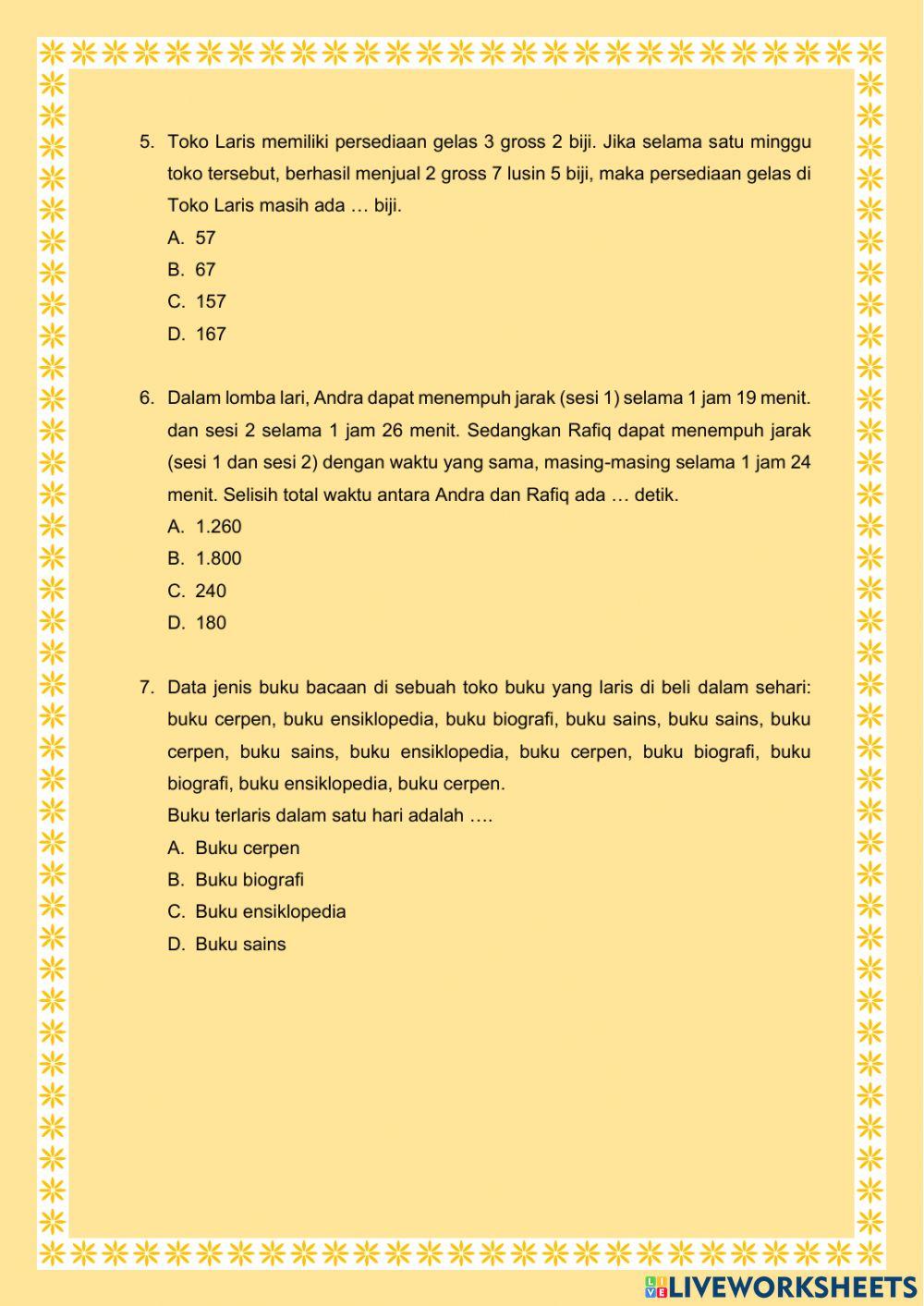 Sesi 3 worksheet | Live Worksheets