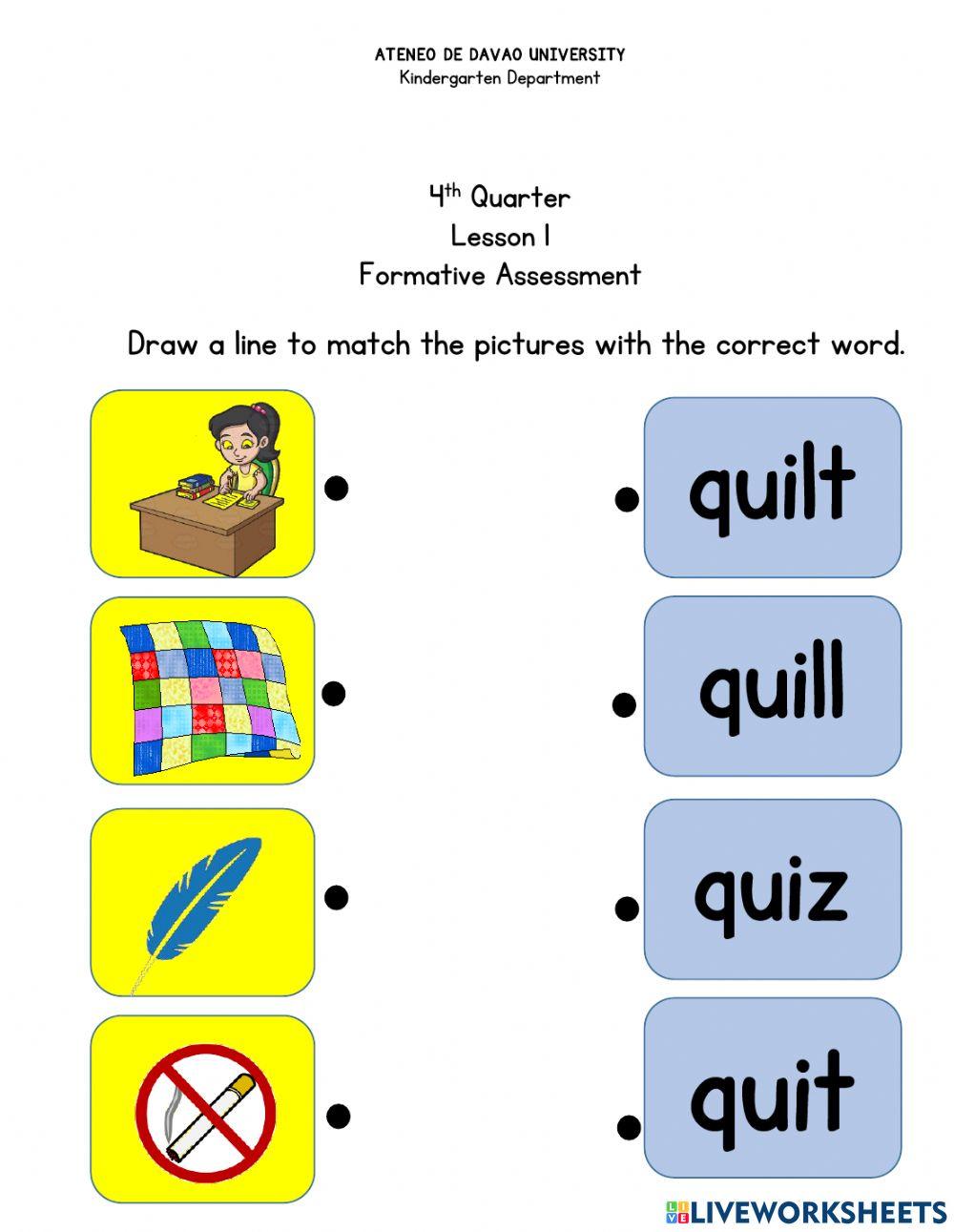 DAY 1 Formative Assessment exercise | Live Worksheets