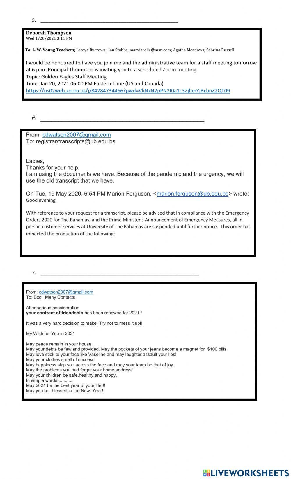 705279 | Writing Emails Subject Line Body | Carol Watson