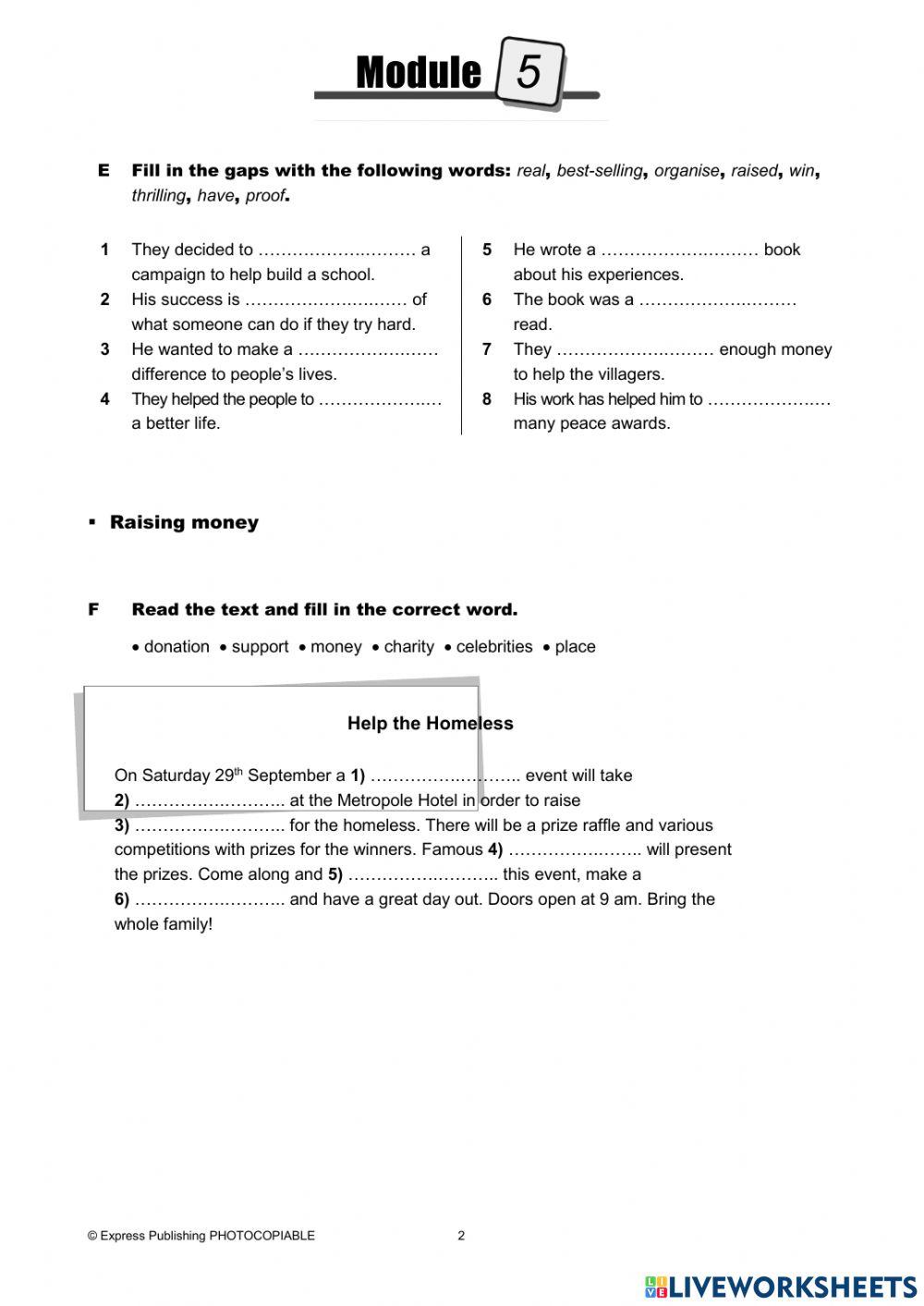 Test 2 (8th grade) online exercise for | Live Worksheets