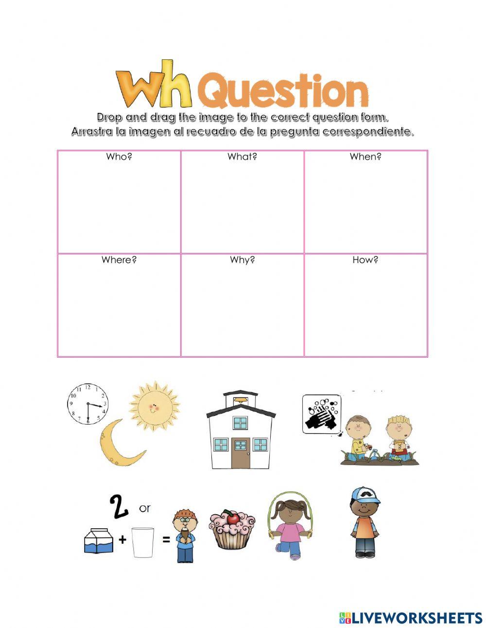 Wh Questions WH - questions (English for beginners) - ESL worksheet by ... Wh Questions WH - questions (English for beginners) - ESL worksheet by ...