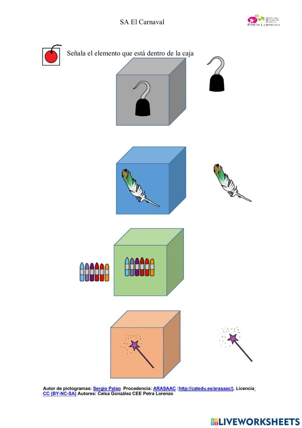 Dentro-fuera worksheet for infantil y primaria | Live Worksheets