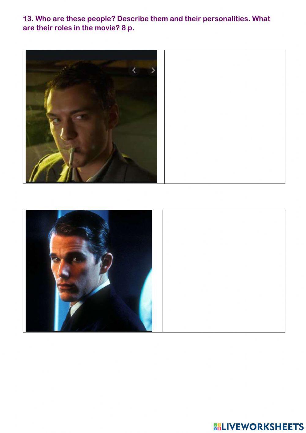 Gattaca | Free Interactive Worksheets | 705983