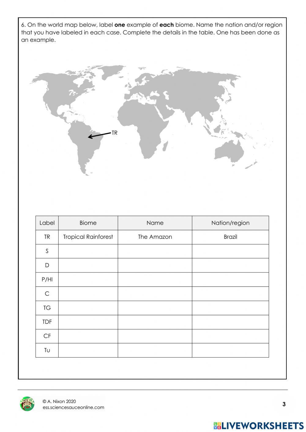 BIOMES 4712596 | barbieramz | LiveWorksheets