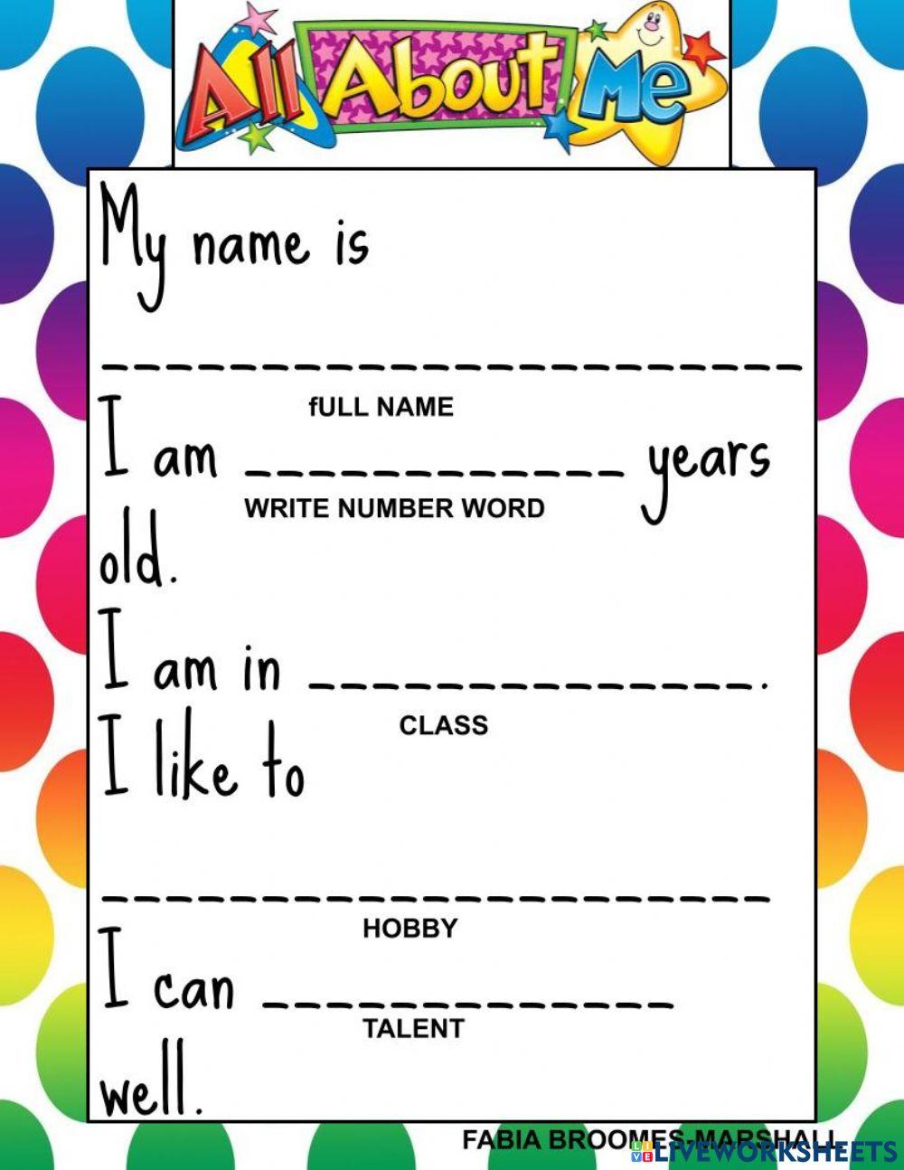 COMPOSITION MYSELF 6411145 | mummyduck | Live Worksheets